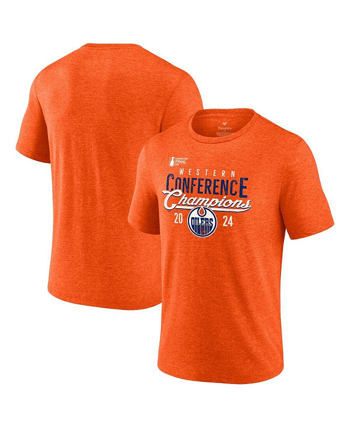 Fanatics Men's Heather Orange Edmonton Oilers 2024 Western Conference ...
