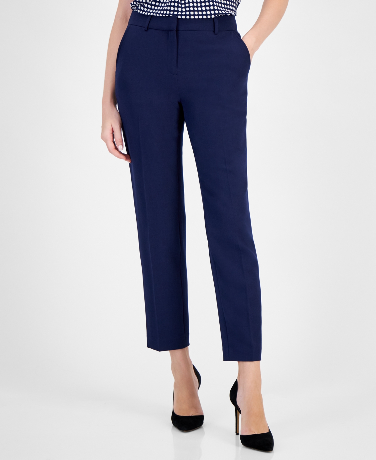 Click here for Anne Klein Womens Grace Mid Rise Straight-Leg Ankl... prices