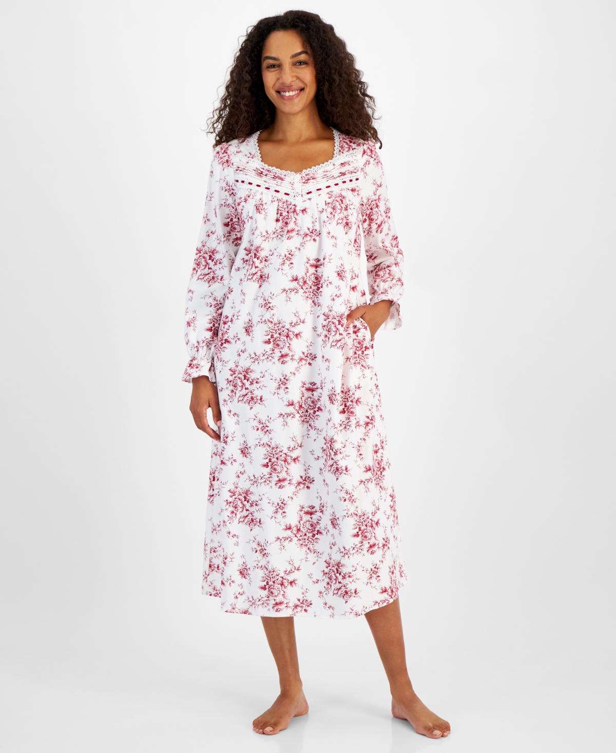 Click here for Charter Club Womens Floral Flannel Henley Nightgow... prices