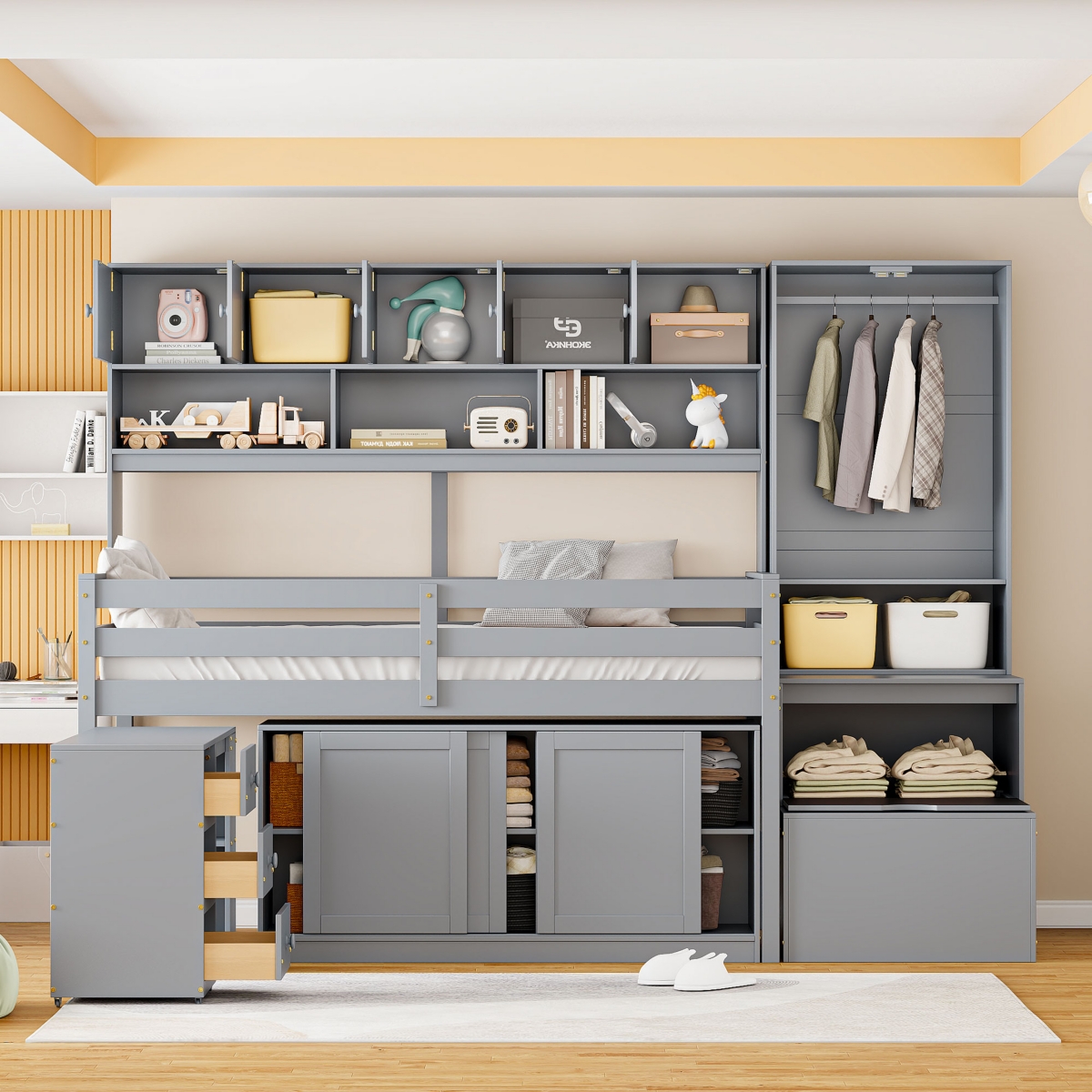Click here for Streamdale Twin Loft Bed with Desk  Storage & Shel... prices