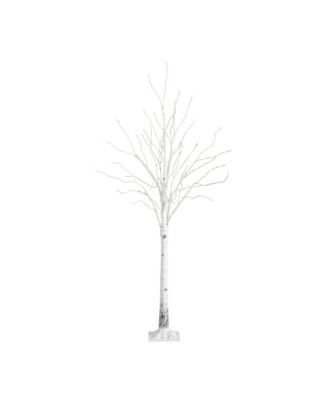Nearly Natural 6ft. Pre-Lit Artificial White Birch Tree with 400 Color ...