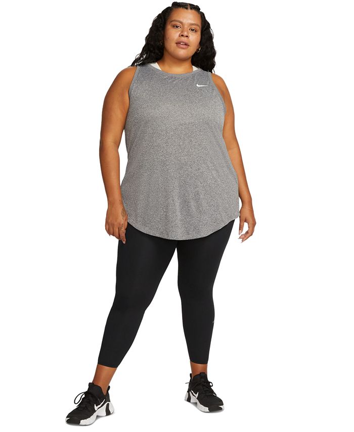 Nike Dri-FIT Plus Size Racerback Curved-Hem Tank Top - Macy's