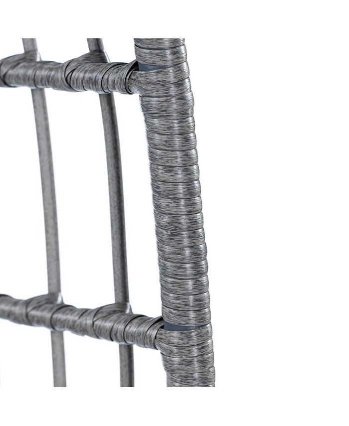 MERRICK LANE Tavros Oversized Wicker Rattan Swivel Lounge Egg Chair For Indoor/Outdoor Patio ...