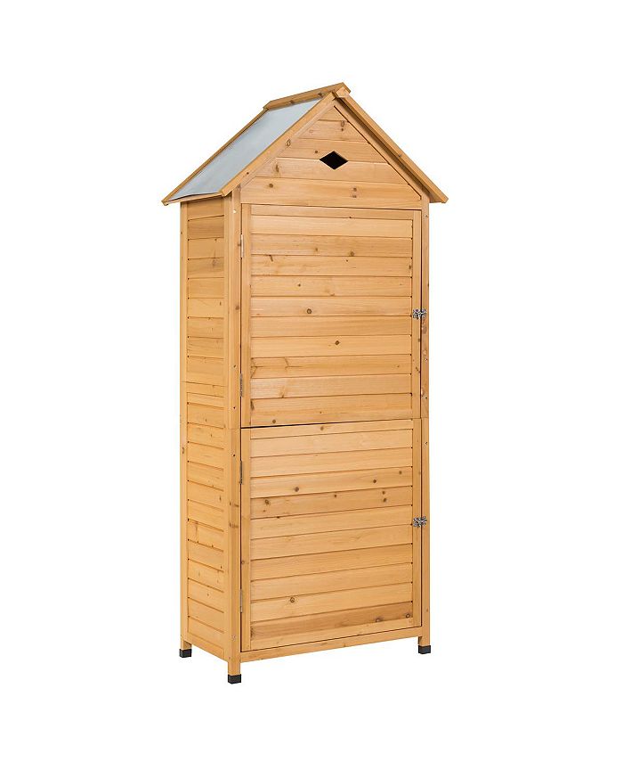 Slickblue Wooden Outdoor Lockable Garden Tool Storage - Macy's