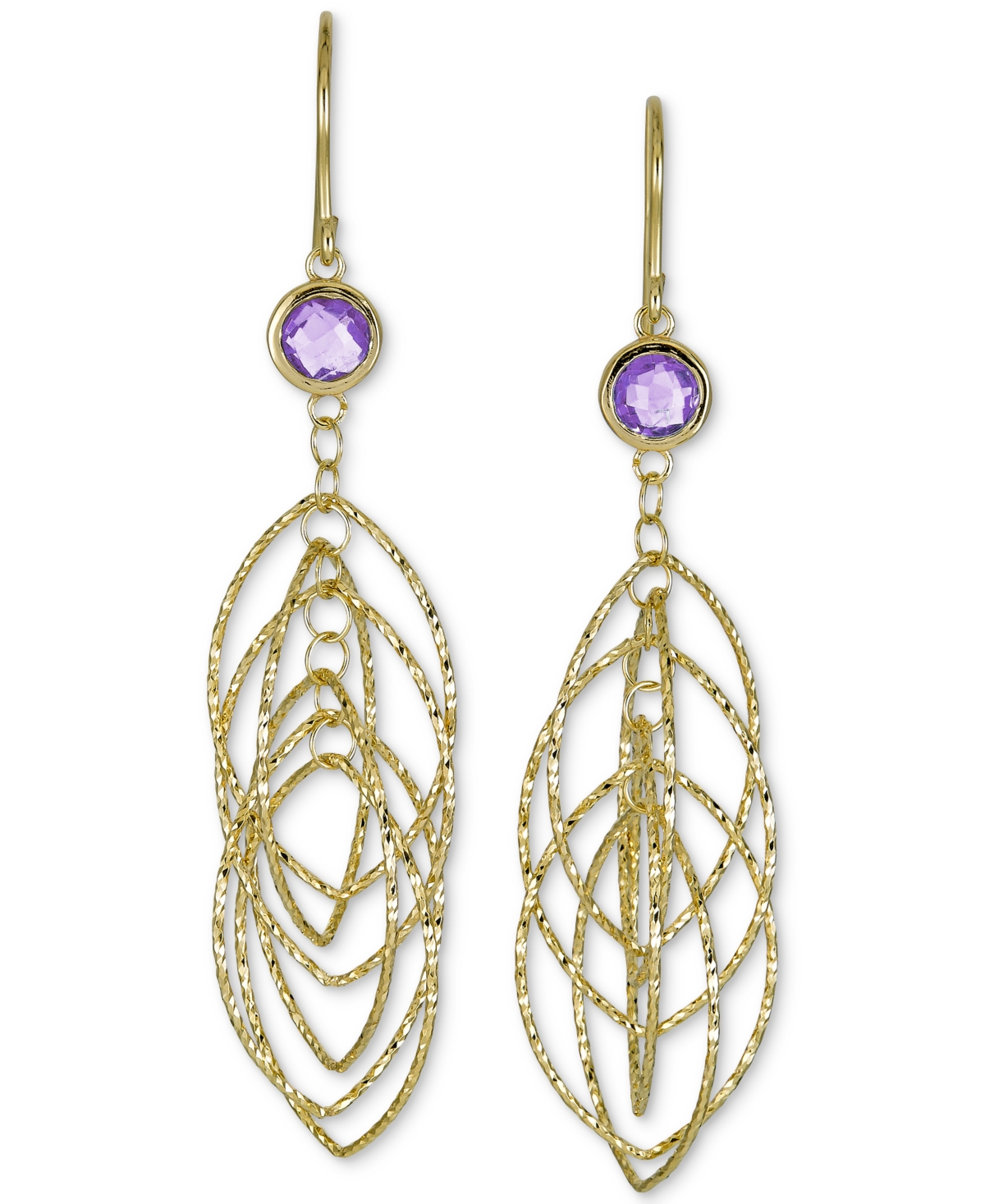 Click here for Amethyst Bezel Spiral Drop Earrings (1-5/8 ct. t.w... prices