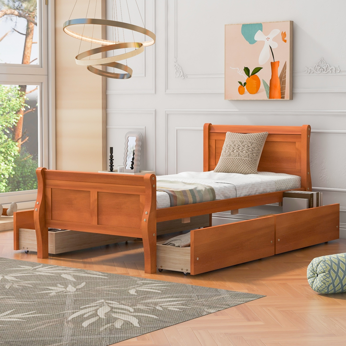 Click here for Streamdale Twin Wood Platform Bed with Drawers - W... prices