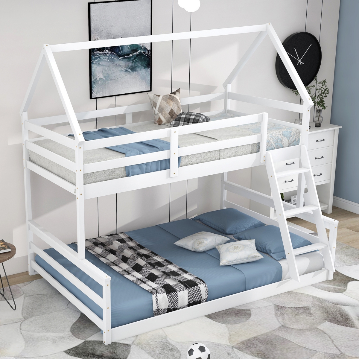 Click here for Streamdale Twin Over Full House Bunk Bed With Buil... prices