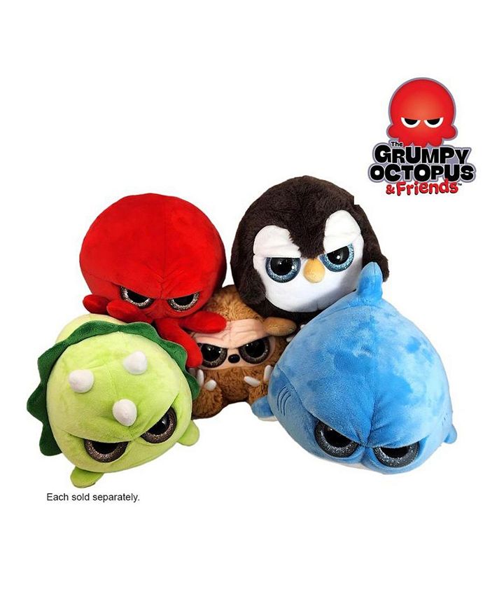 Basic Fun The Grumpy Octopus and Friends 8" Inch Plush, Grumpy Shark ...