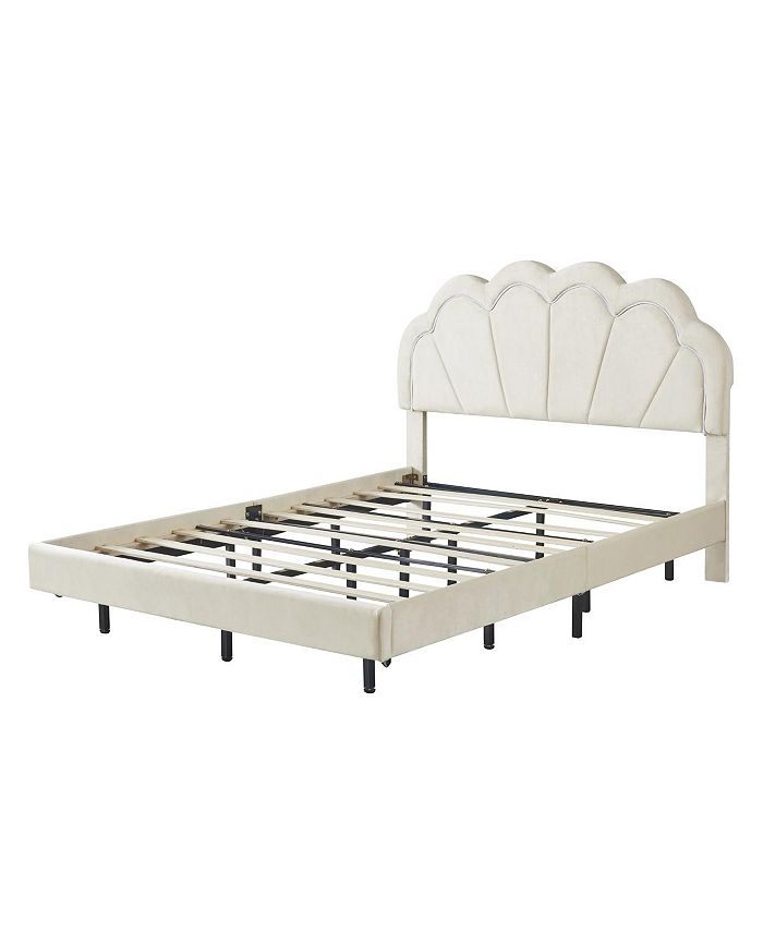 Simplie Fun Smart LED Platform Bed with Elegant Flowers Headboard - Macy's