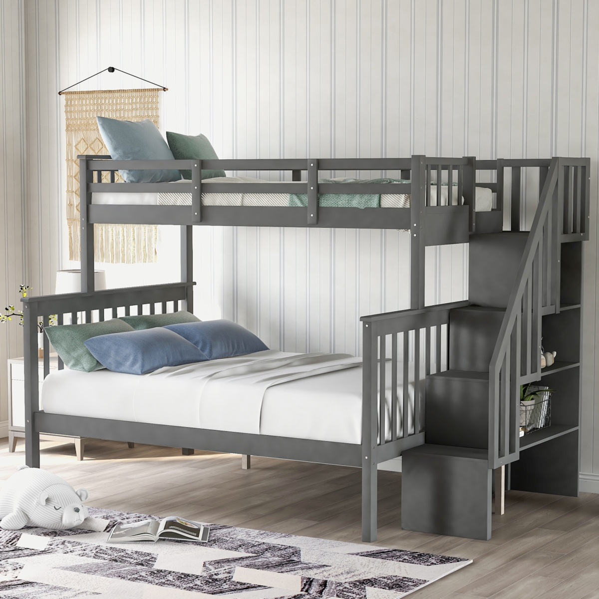 Click here for Streamdale Twin-Over-Full Bunk Bed with Storage an... prices