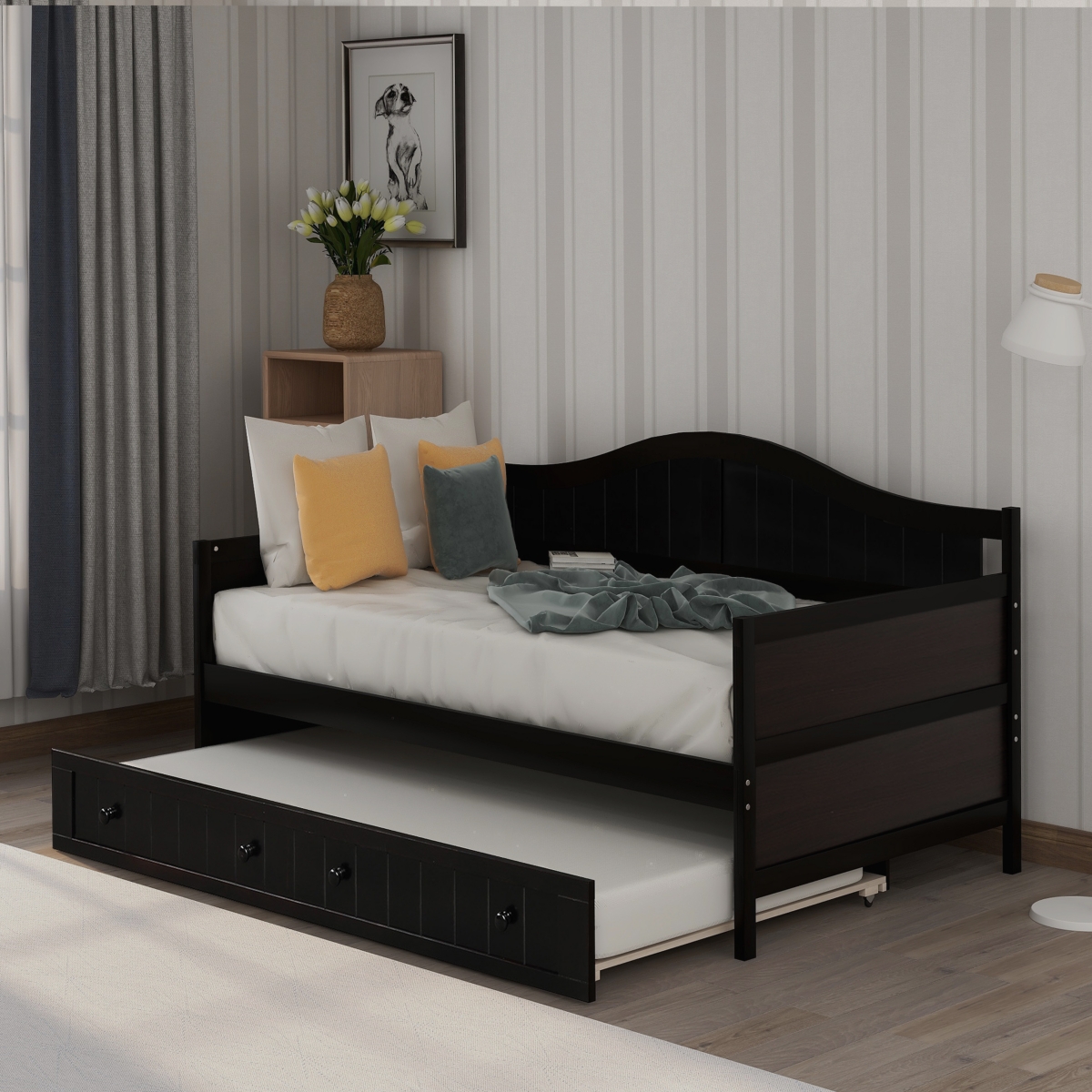 Click here for Streamdale Twin Wooden Daybed With Trundle Bed  So... prices