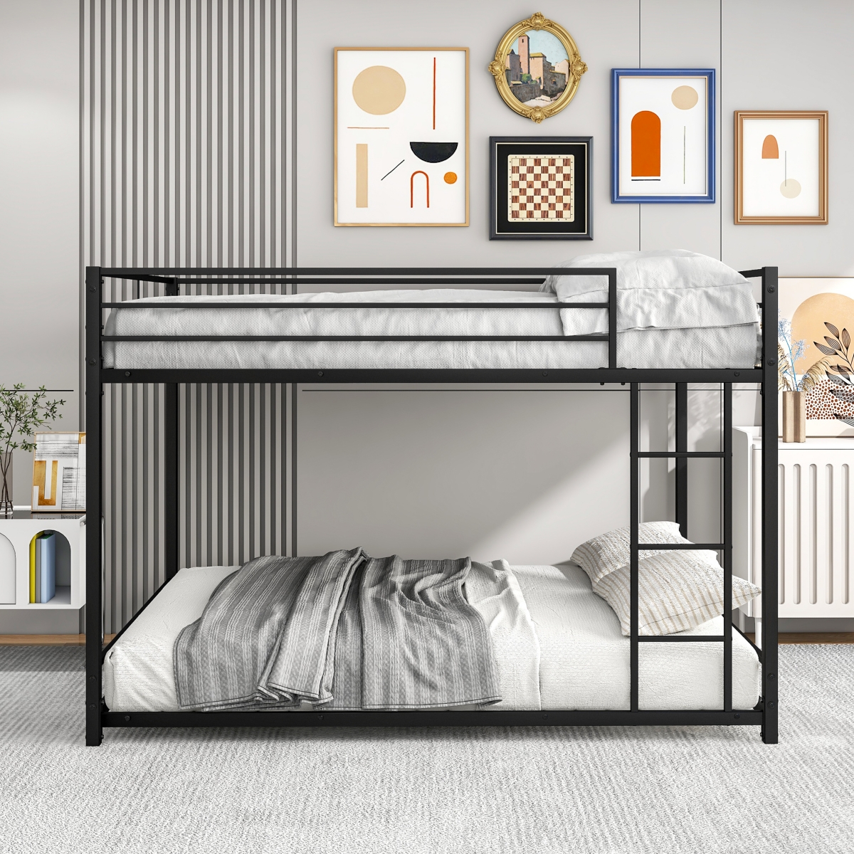 Click here for Streamdale Full Over Full Metal Bunk Bed With Guar... prices