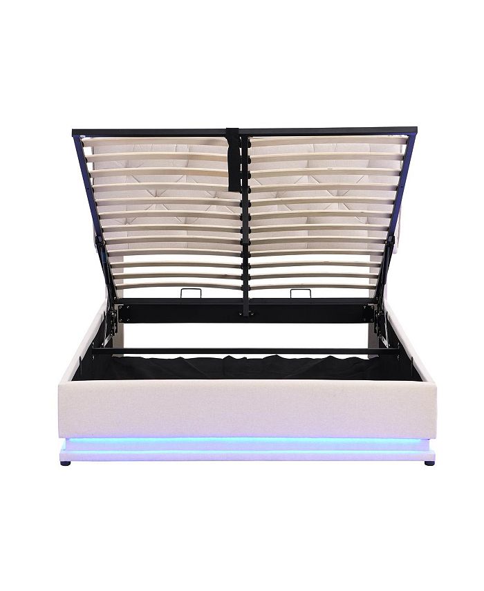 Simplie Fun Upholstered Storage Bed with LED Light - Macy's