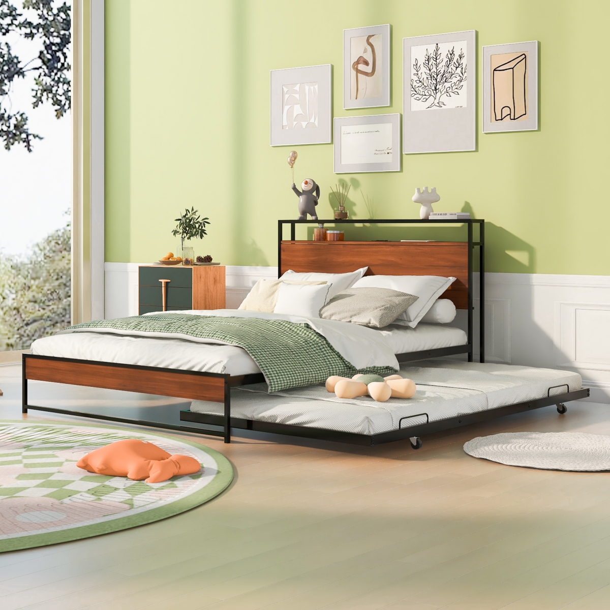 Click here for Streamdale Metal Platform Bed Frame w/ Trundle  Us... prices
