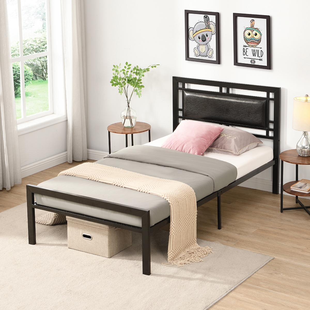 Click here for Streamdale Furniture Twin Size Metal Bed Sturdy Sy... prices