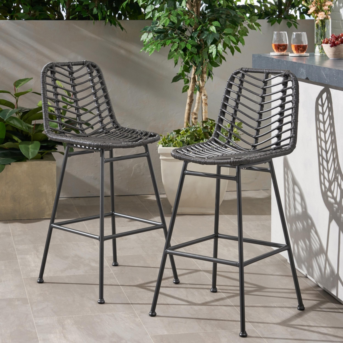 Click here for Streamdale Exclusive Wicker Barstools for Chic Out... prices
