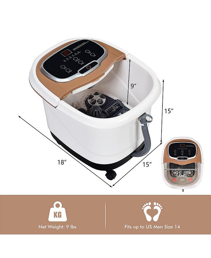 Slickblue Portable All-In-One Heated Foot Bubble Spa Bath Motorized ...