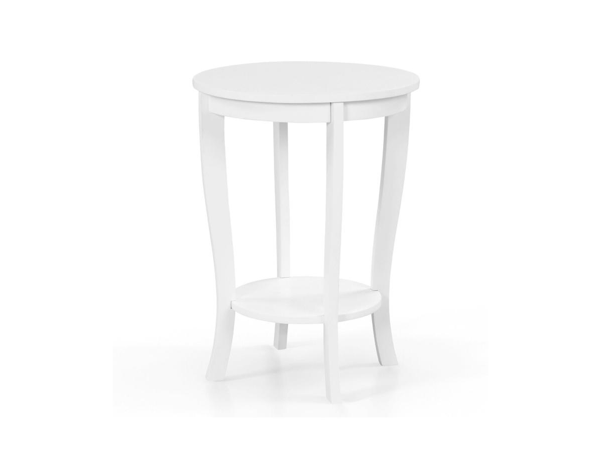 Click here for Slickblue 2-tier Round End Table with Solid Wood L... prices