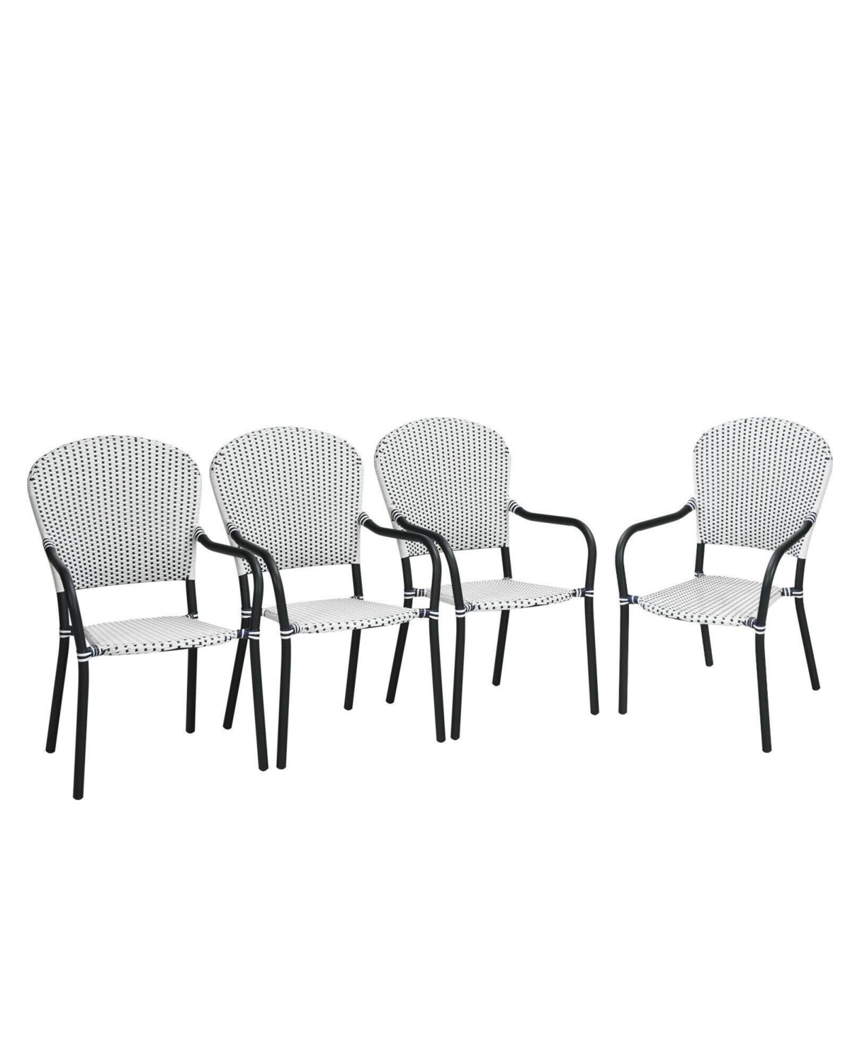 Click here for Slickblue Set of 4 Patio Rattan Stackable Dining C... prices