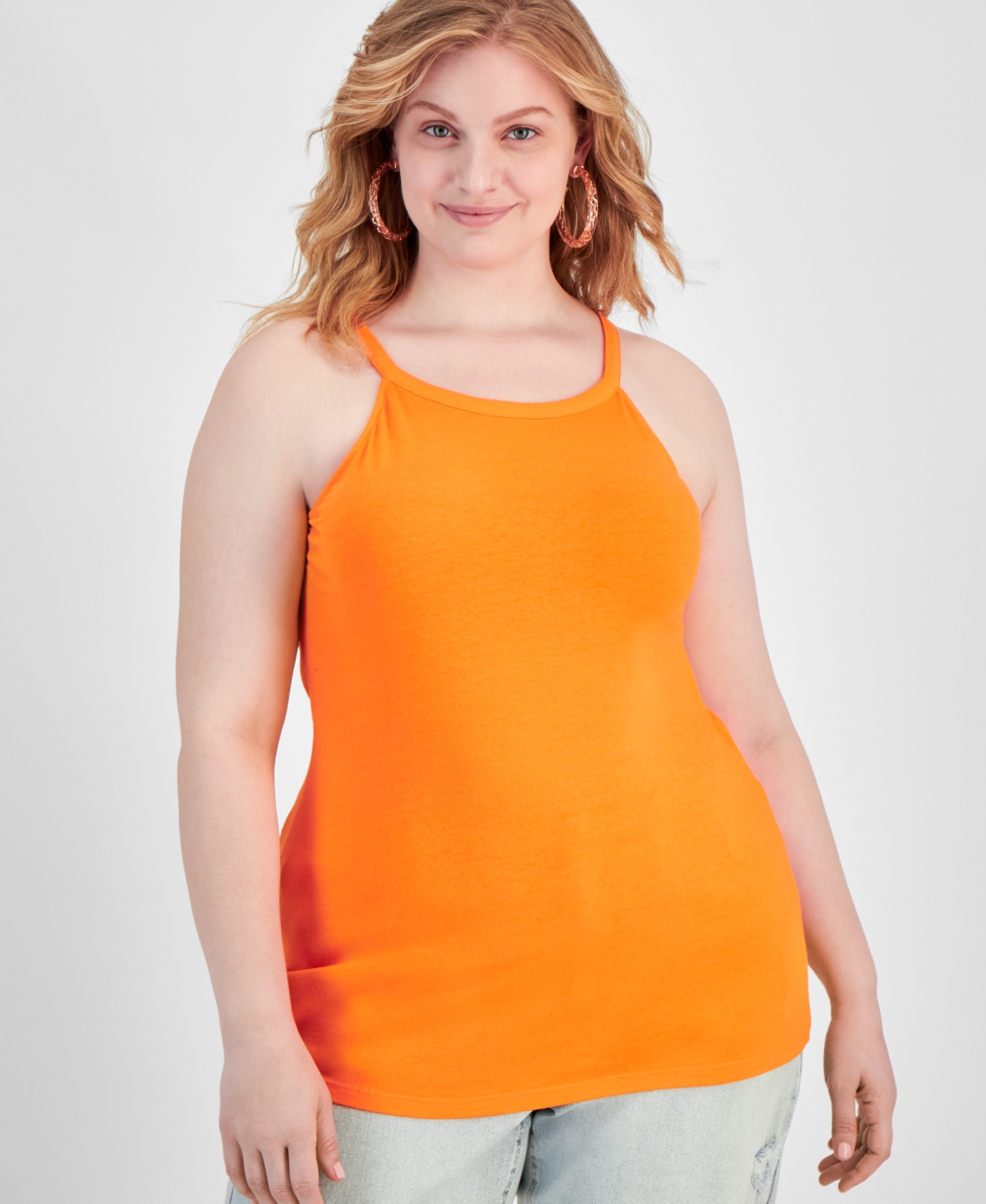 Click here for Aveto Trendy Plus Size Halter Tank Top - Persimmon... prices