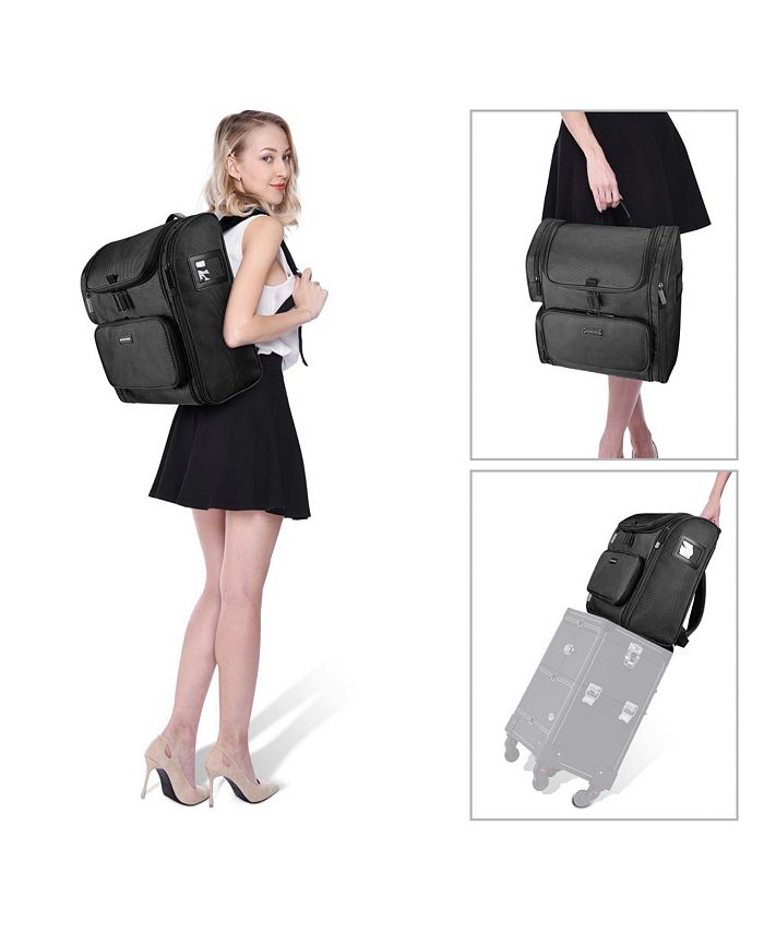 Byootique Makeup Backpack Soft Sided Makeup Train Case Barber Cosmetic ...