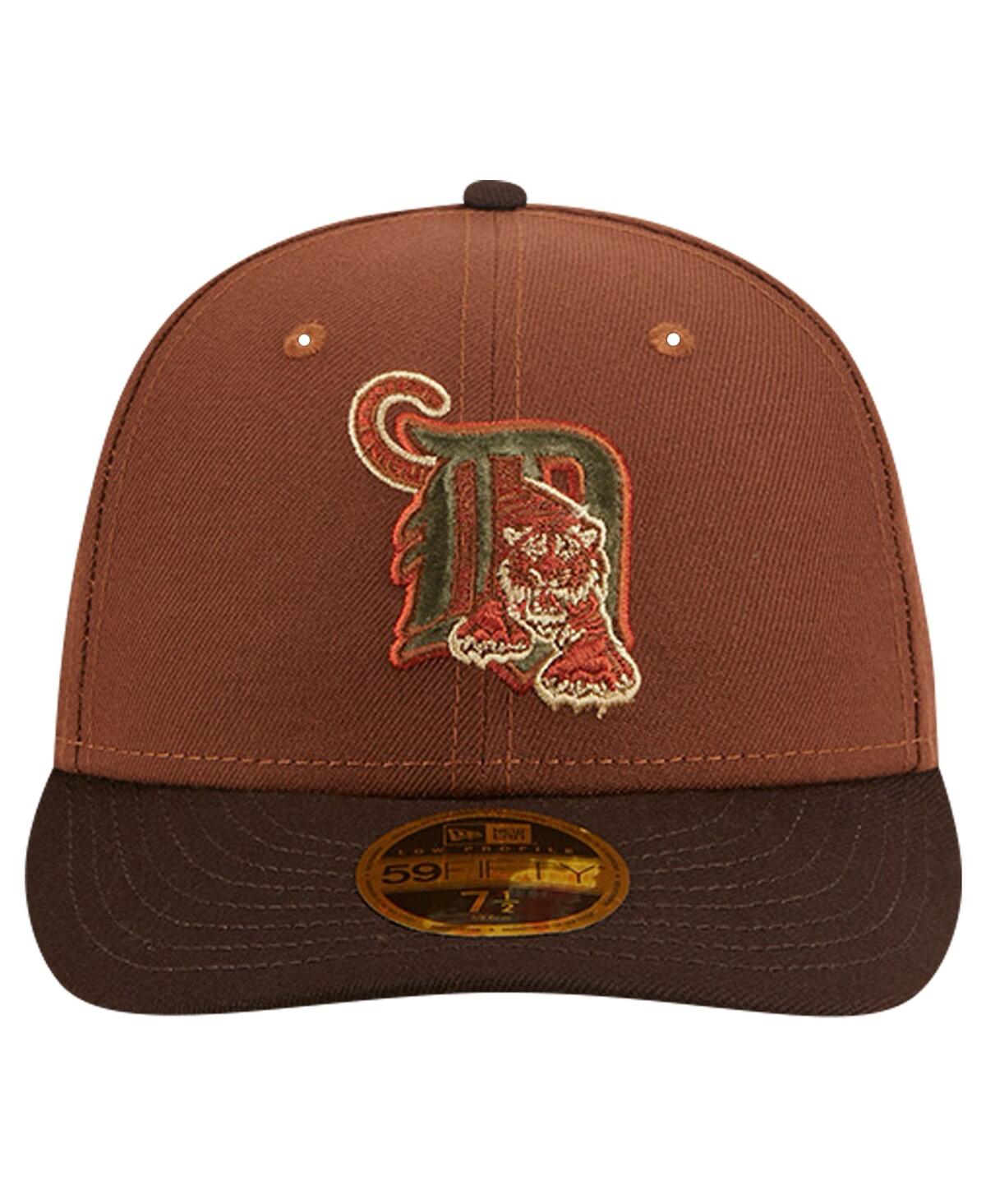 New Era Men's Brown Detroit Tigers Velvet Logo Fill Low Profile 59fifty ...