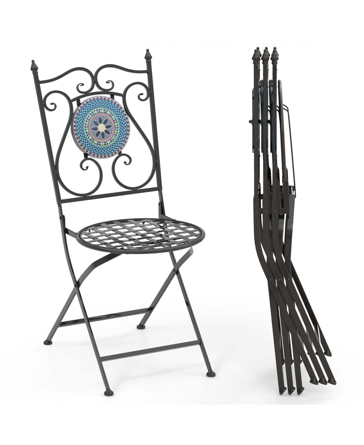 Click here for Costway Set of 2 Mosaic Chairs for Patio with Deco... prices
