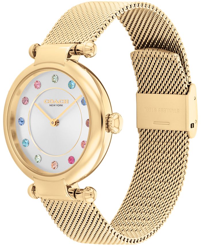 COACH Women's Cary Gold-Tone Stainless Steel Watch Set 34mm - Macy's