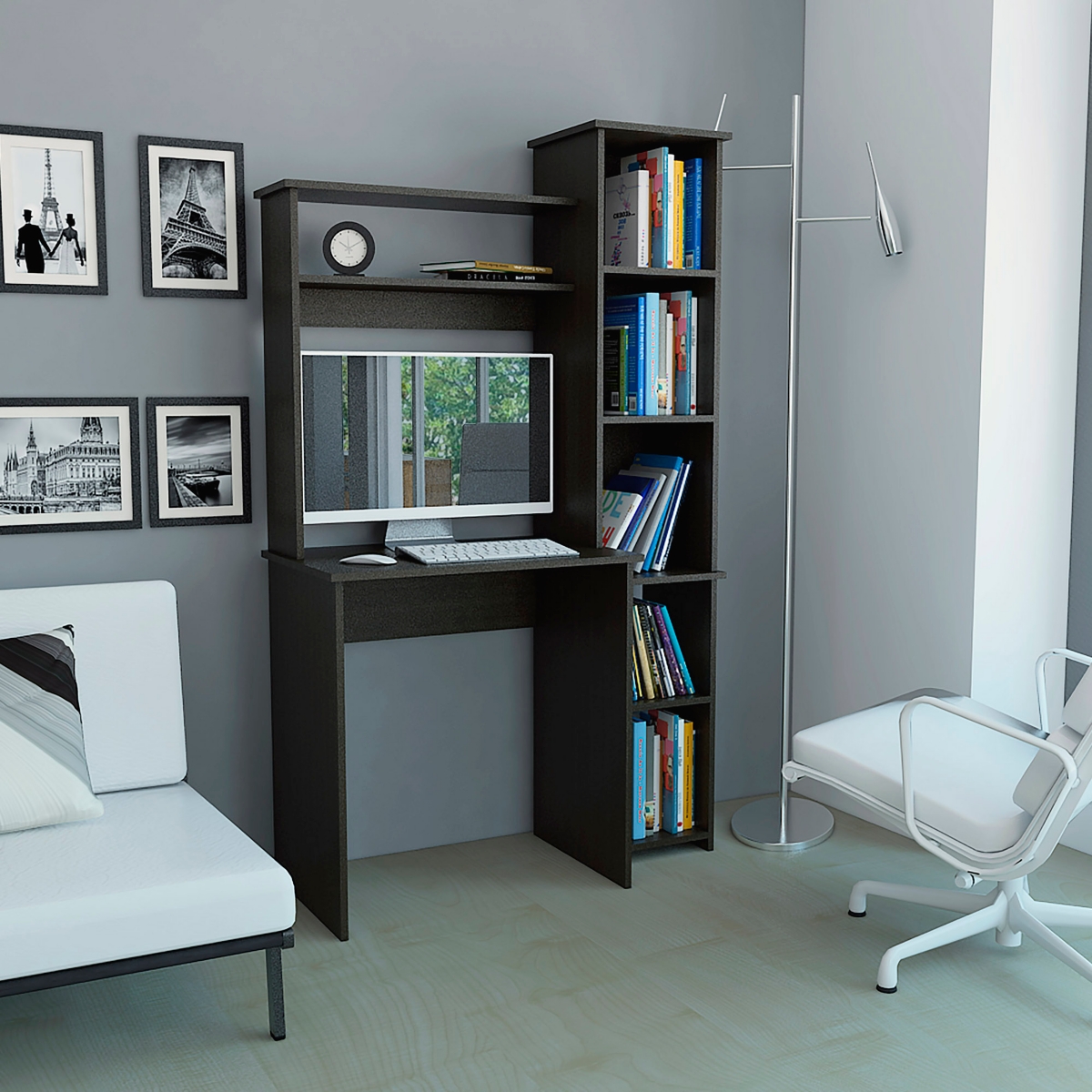 Click here for Streamdale Marston 6-Shelf Writing Desk With Built... prices