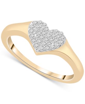 Diamond Heart Cluster Ring 1 6 ct. t.w. in 10K Gold Created for Macy s Yellow Gold