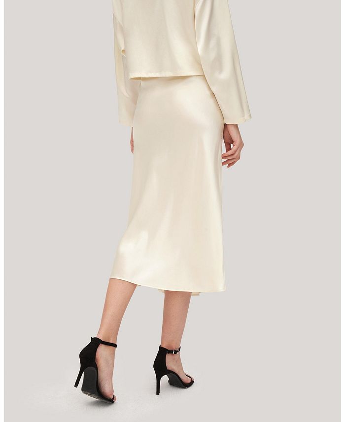 LILYSILK Women's Minimalist Aesthetic Silk Poppy Skirt for Women - Macy's