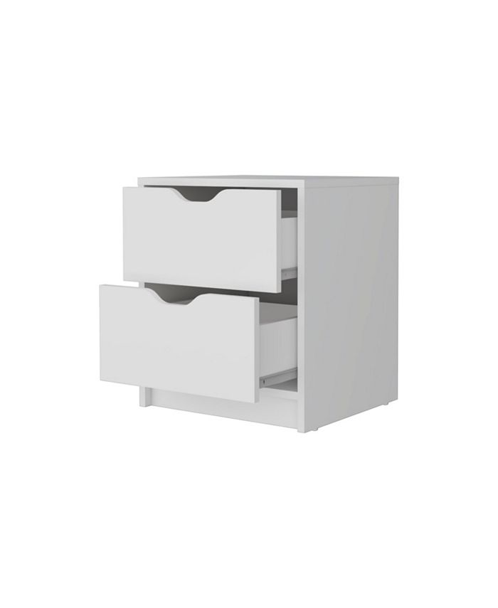 FM FURNITURE Dillon 2 Drawers Nightstand, Bedside Table with Storage ...