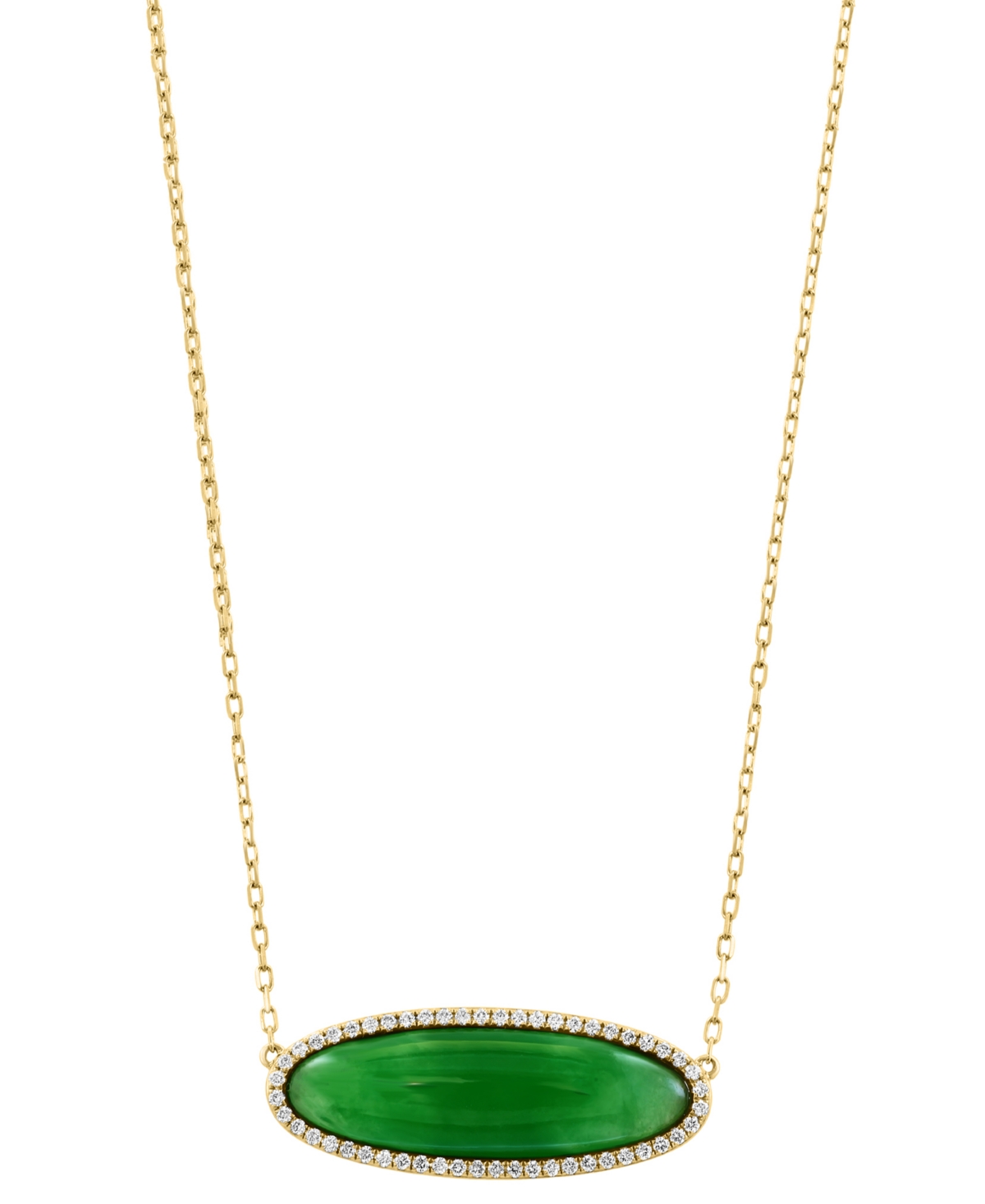 Click here for Effy Dyed Jade & Diamond (1/5 ct. t.w.) Oval Penda... prices