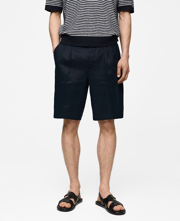 MANGO Men's Linen Bermuda Shorts - Macy's