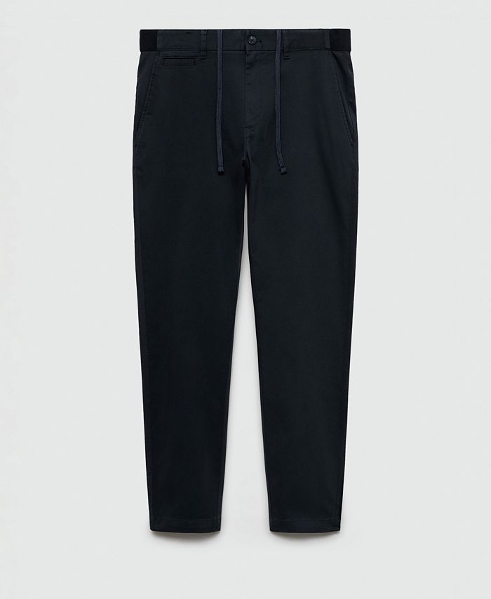 MANGO Men's Cotton Tapered Crop Pants - Macy's