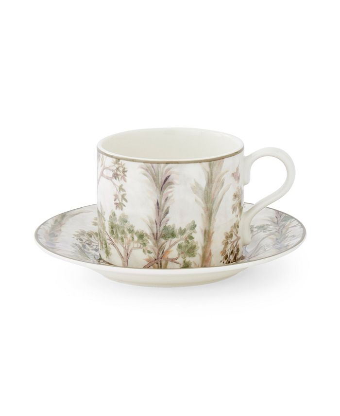 Kit Kemp for Spode Tall Trees Teacup & Saucer, Set of 4 - Macy's