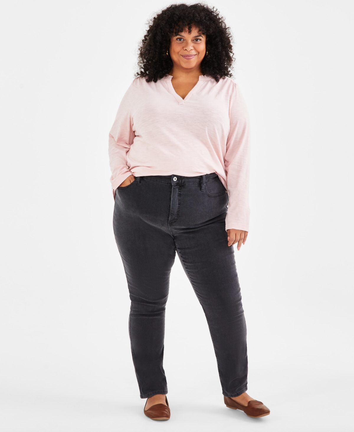 Click here for Style & Co Plus Size High-Rise Straight-Leg Jeans... prices