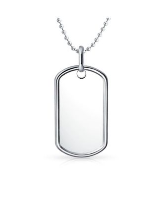 Bling Jewelry Large Army Military Dog Tag Pendant Necklace Sterling ...