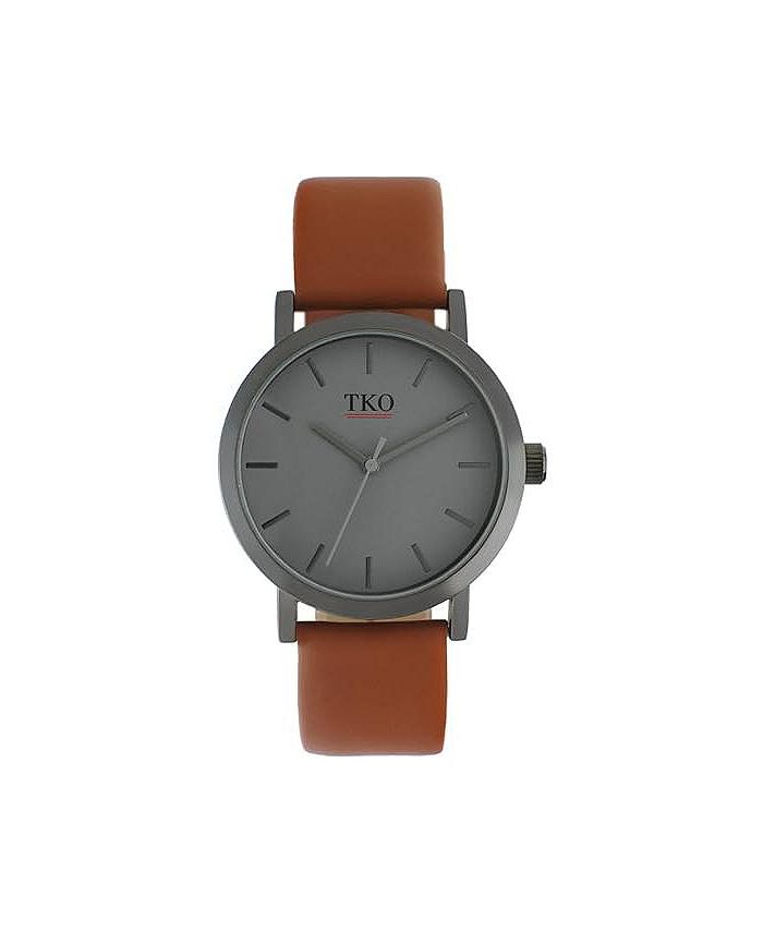 TKO Men's Minimalist Miller Modern Traveler Watch with Genuine Leather ...