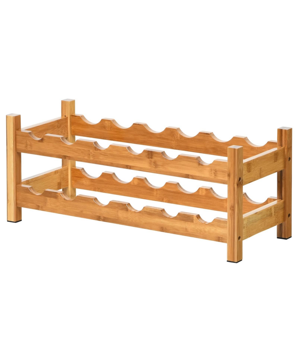 Click here for Sugift 2-Tier 12 Bottles Bamboo Storage Shelf Wine... prices