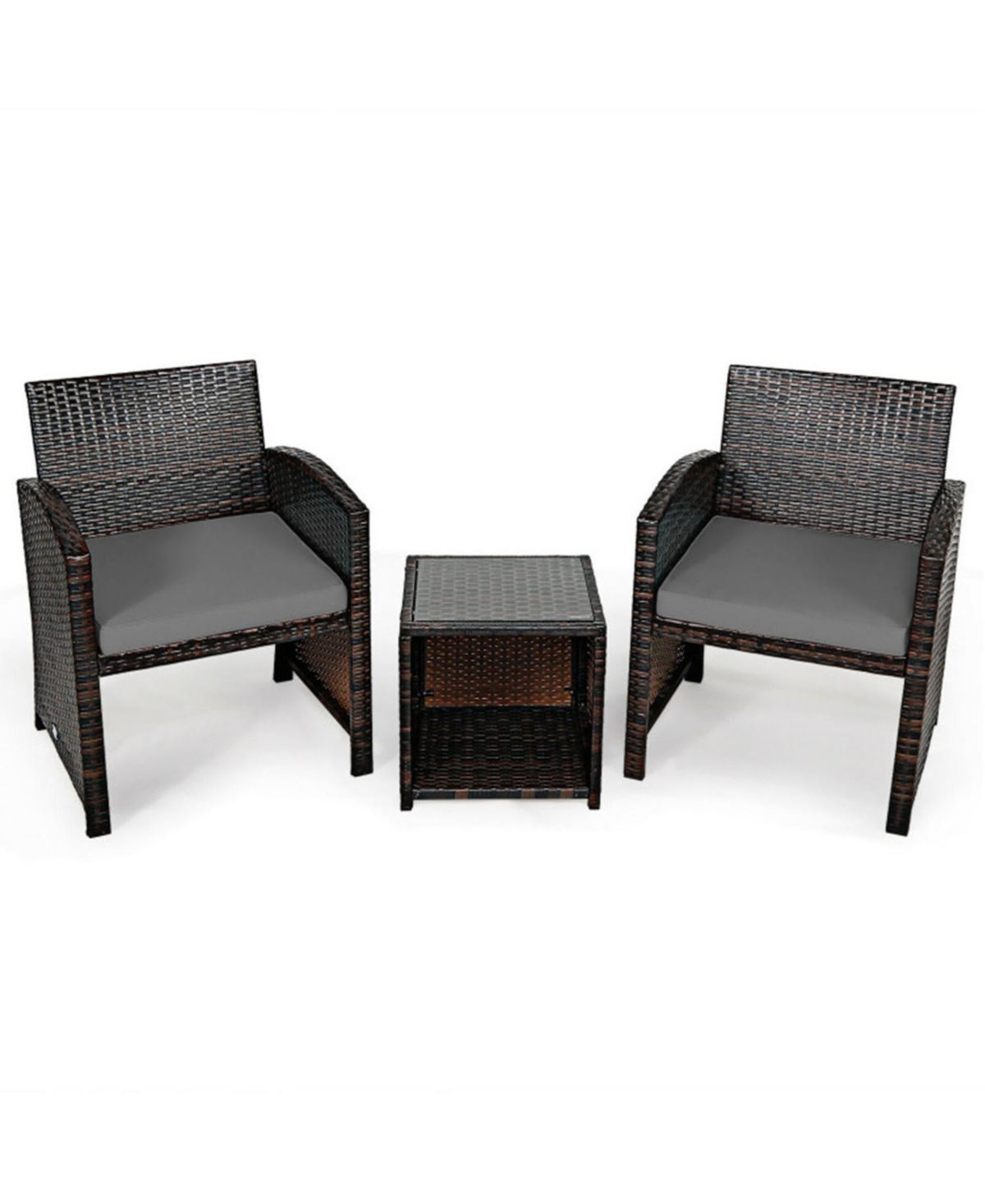Click here for Sugift 3 Pieces Pe Rattan Wicker Furniture Set wit... prices