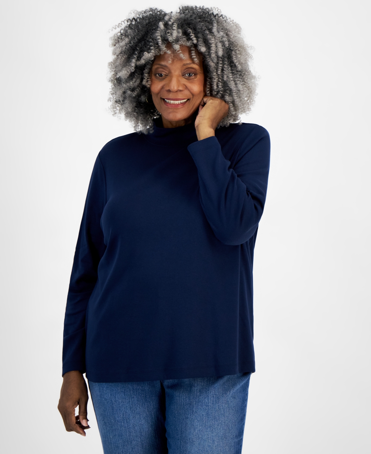 Click here for Style & Co Plus Size Mock-Neck Top  Exclusively at... prices