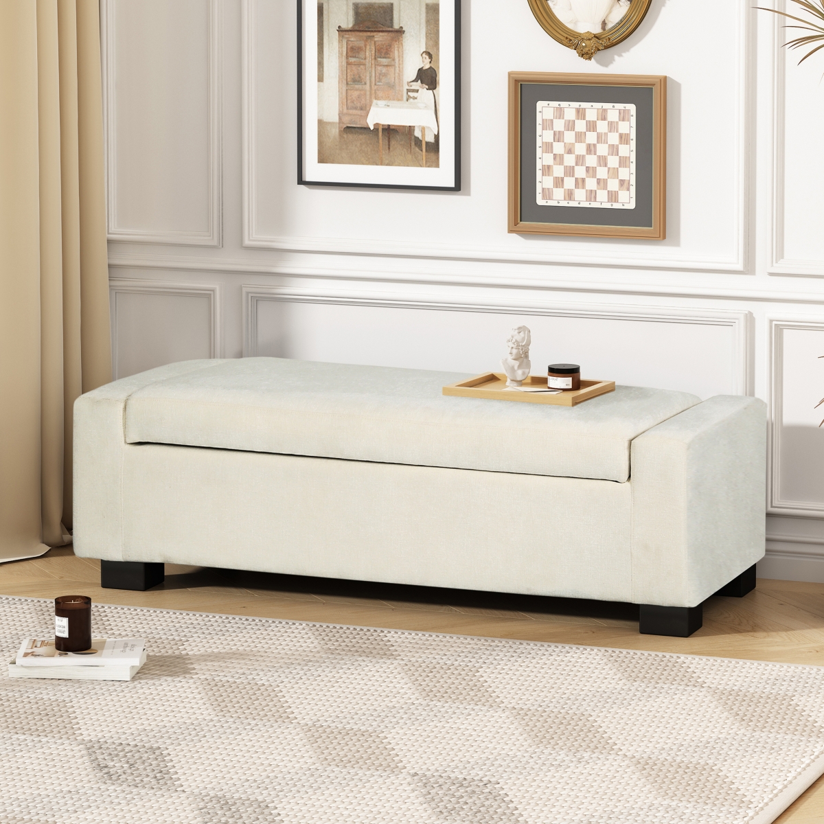 Click here for Streamdale Stylish Fabric Storage Ottoman with Fli... prices