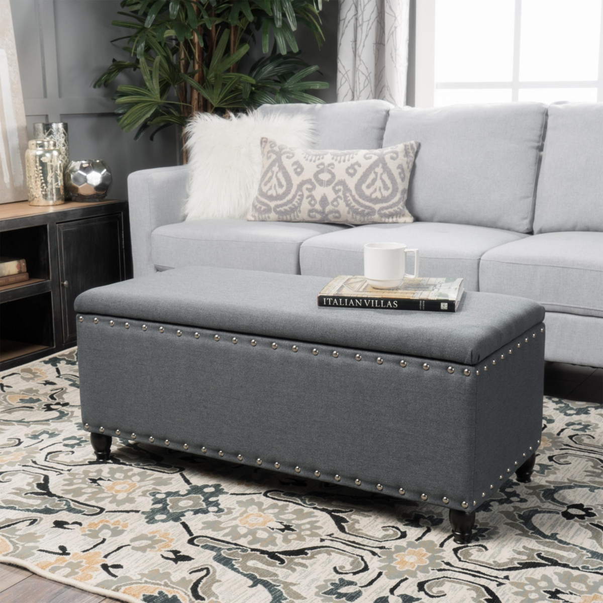 Click here for Streamdale Ottoman with Hidden Storage - Charcoal prices