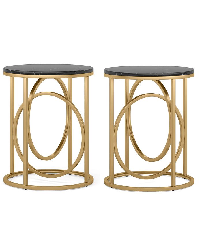 Tribesigns Modern Round End Table Set of Two, 20” Side Table Cocktail ...