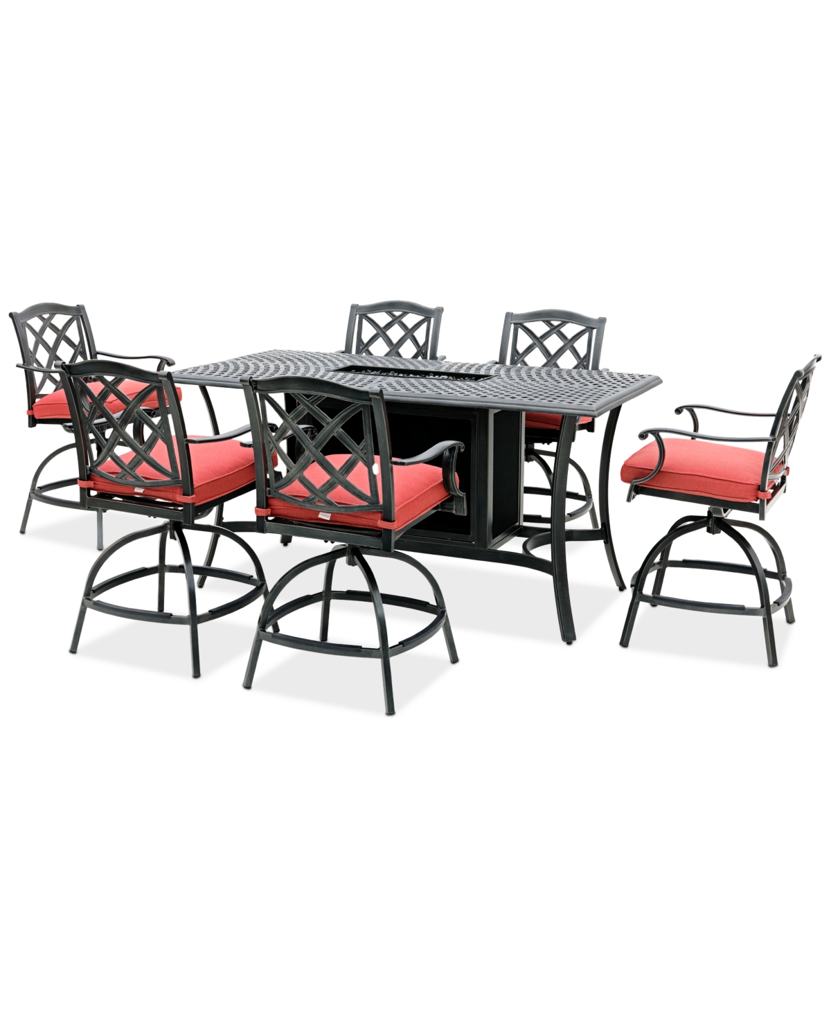 Click here for Wythburn 7-pc. Outdoor Bar Height Fire Pit Chat Se... prices
