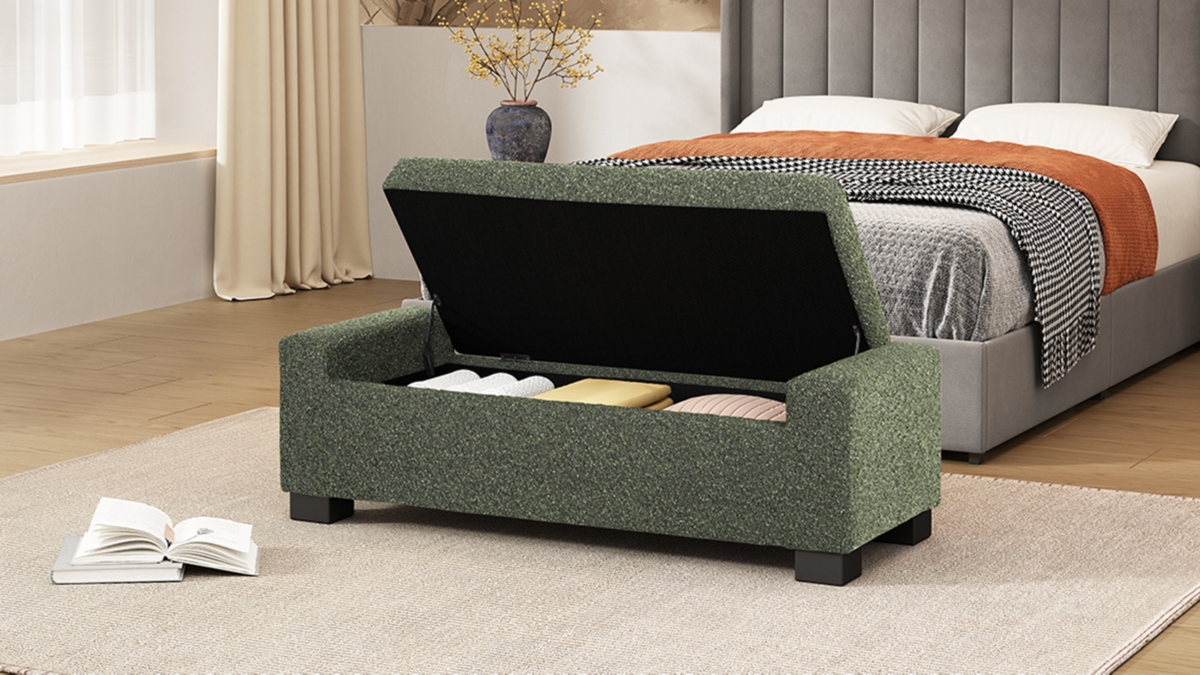 Click here for Streamdale Stylish Fabric Storage Ottoman with Fli... prices