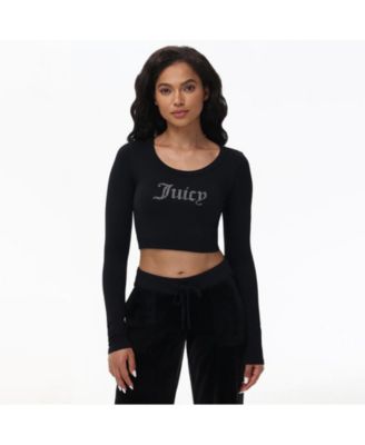Juicy Couture Women's Cropped Long Sleeve Baby Tee - Macy's