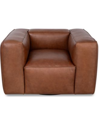 Rutherford Home Amalfy 48" Leather Swivel Chair - Macy's