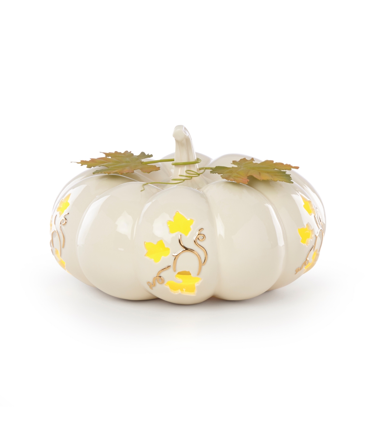 Click here for Lenox Lighted Pumpkin Centerpiece - Ivory prices